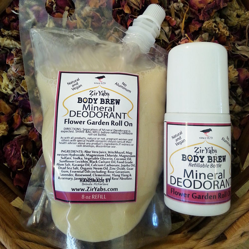 Mineral Deodorant ROLL-ON with Magnesium Oil - REFILL POUCH - Ziryabs ...