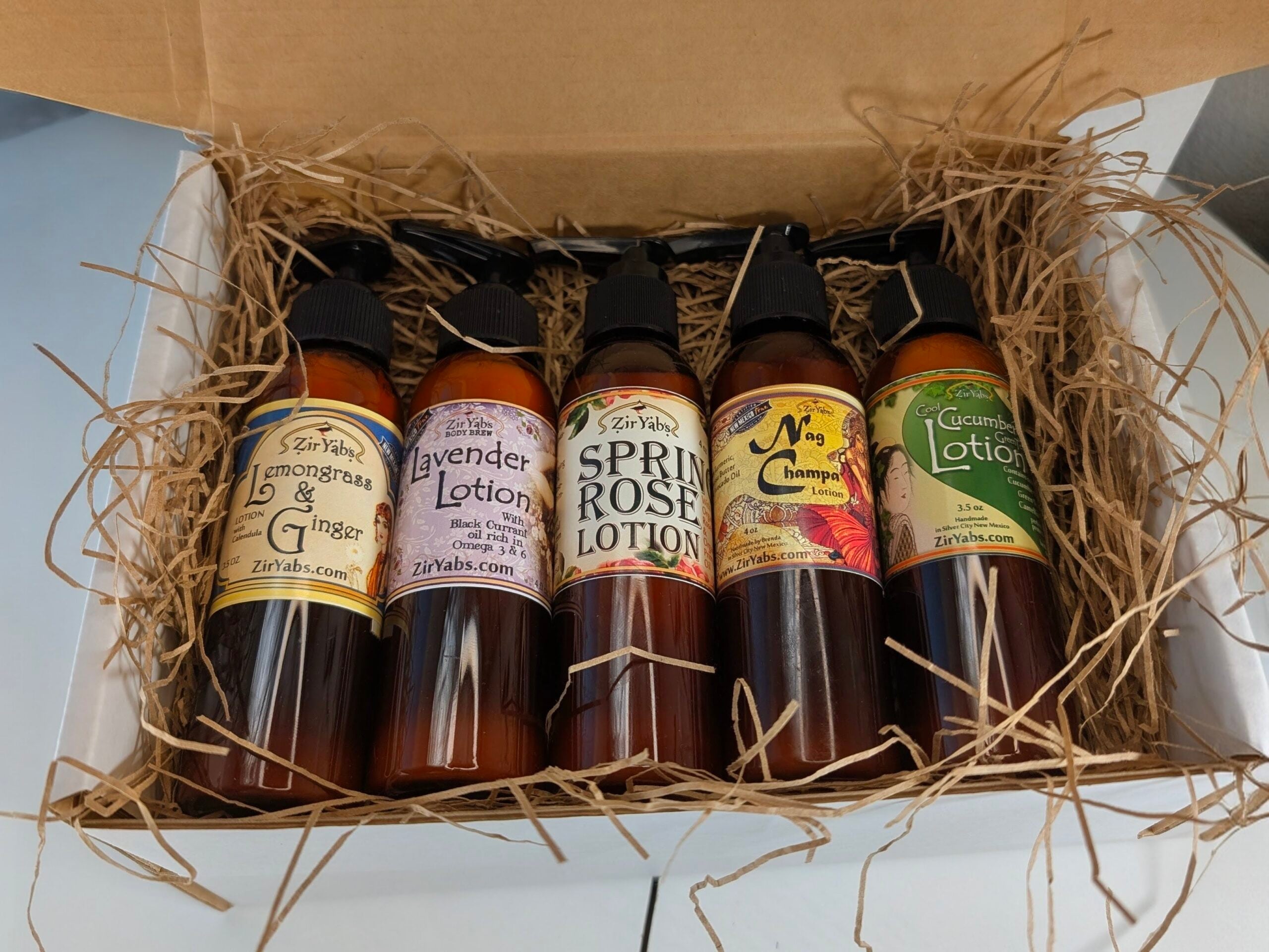 Lotion Gift Box Set of 5 – Natural Handmade 4 oz Lotions - Ziryabs Body ...