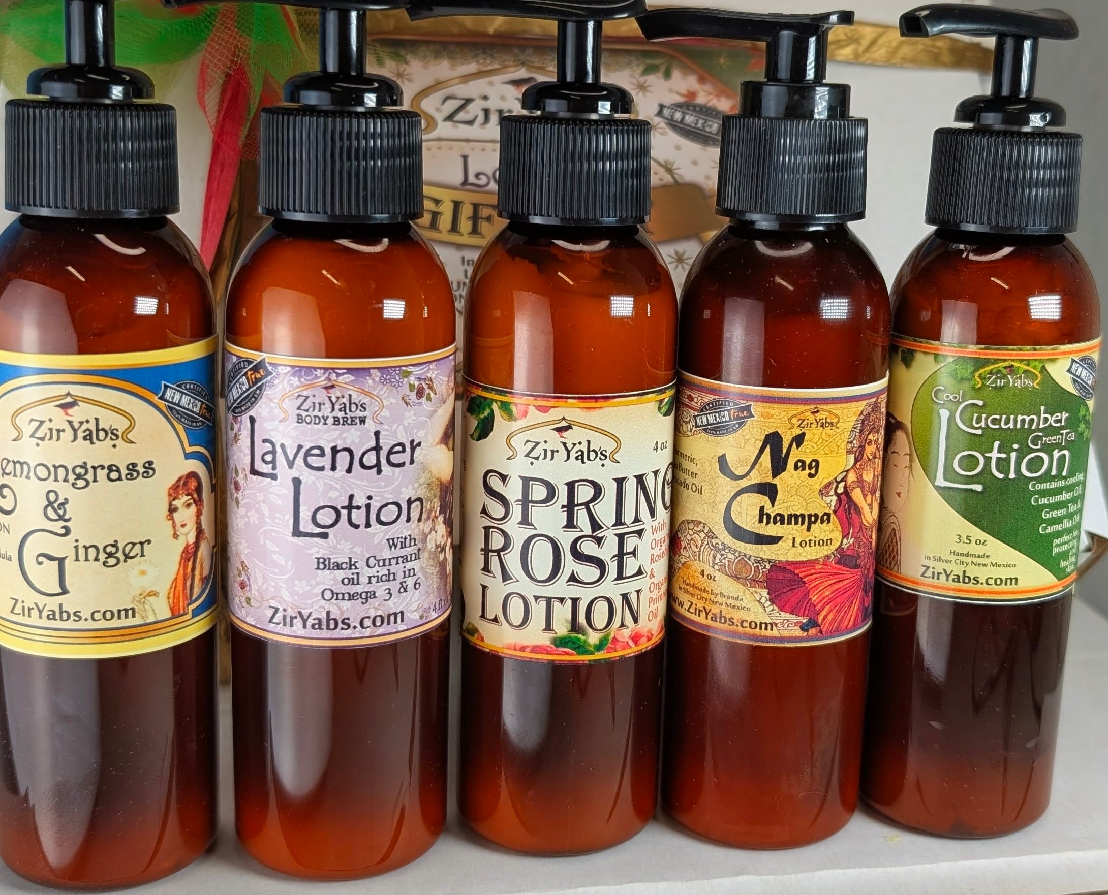 Lotion Gift Box Set of 5 – Natural Handmade 4 oz Lotions - Ziryabs Body ...